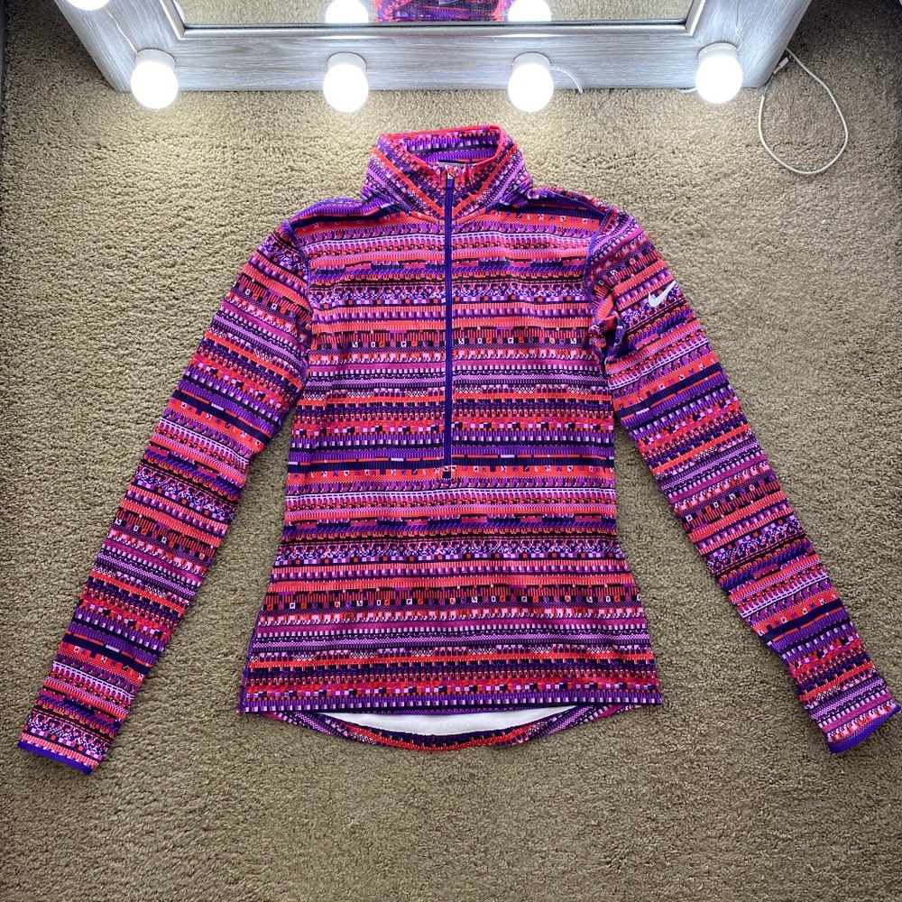 Nike Pro Hyperwarm 8 Bit Half Zip - Size: Medium - Gem